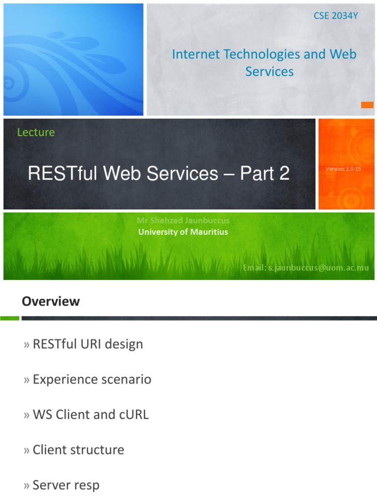 RESTful Web Services | PDF | Representational State Transfer | Hypertext Transfer Protocol