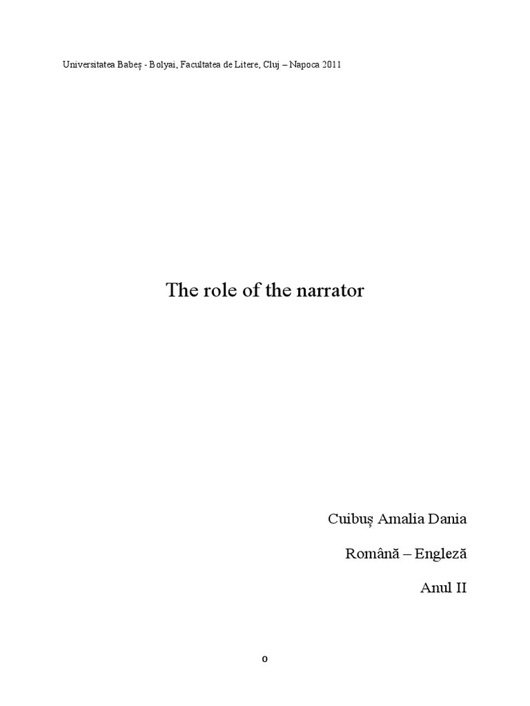 The Narrator's Role | PDF | Narration | The Turn Of The Screw