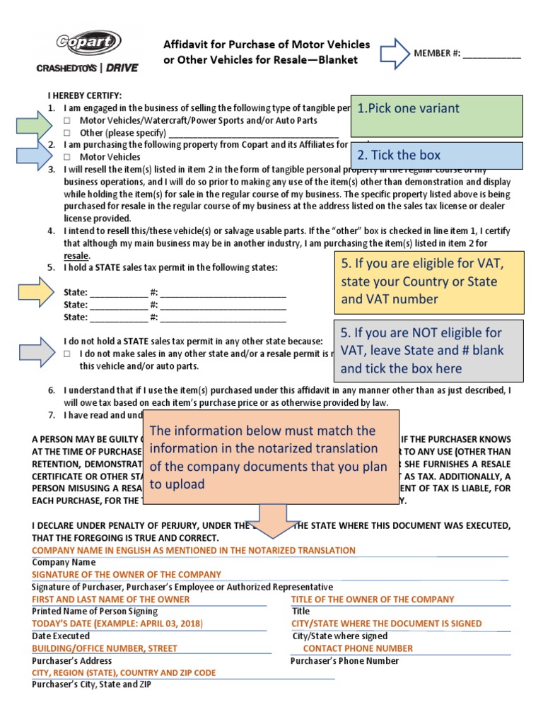 Affidavit For Purchase - Example - en | PDF | Notary Public | Use Tax