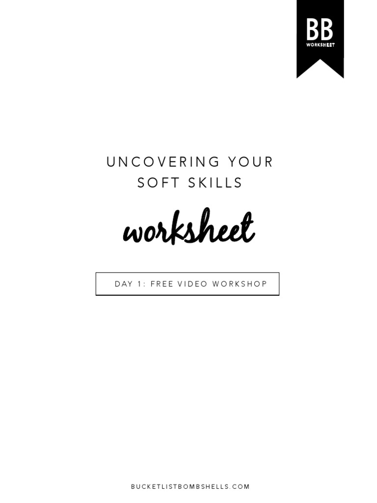 Uncovering Your Soft Skills Worksheet