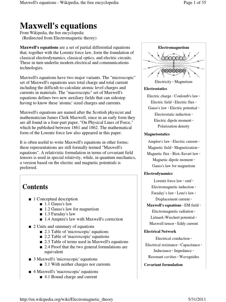 Maxwell's Equations | PDF | Maxwell's Equations | Magnetic Field