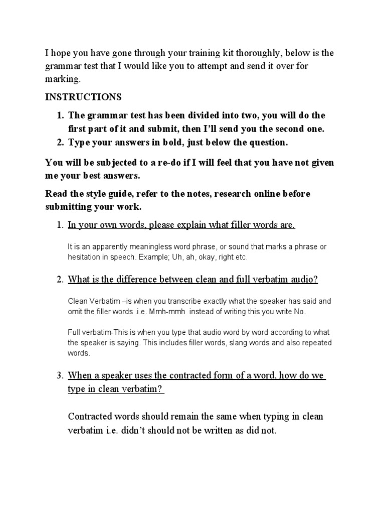 Grammar Test 1 | PDF | Syntax | Grammar