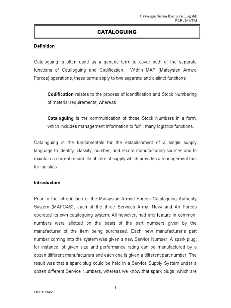 Cataloguing | PDF | Business