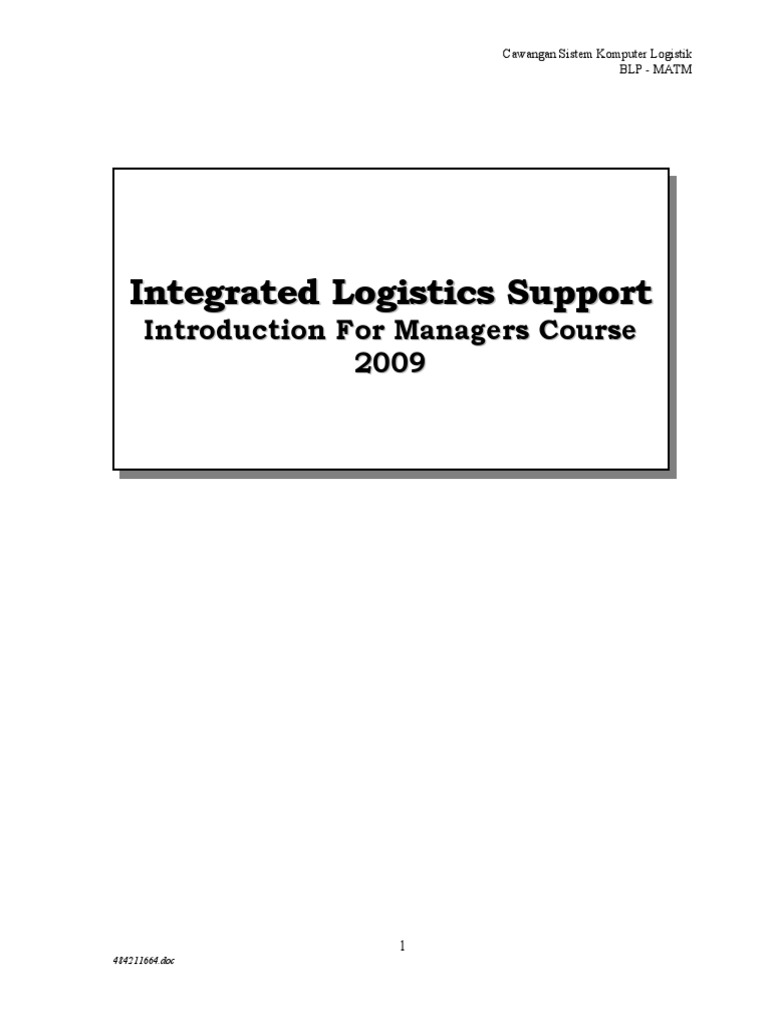 Integrated Logistics Support | Download Free PDF | Systems Science ...