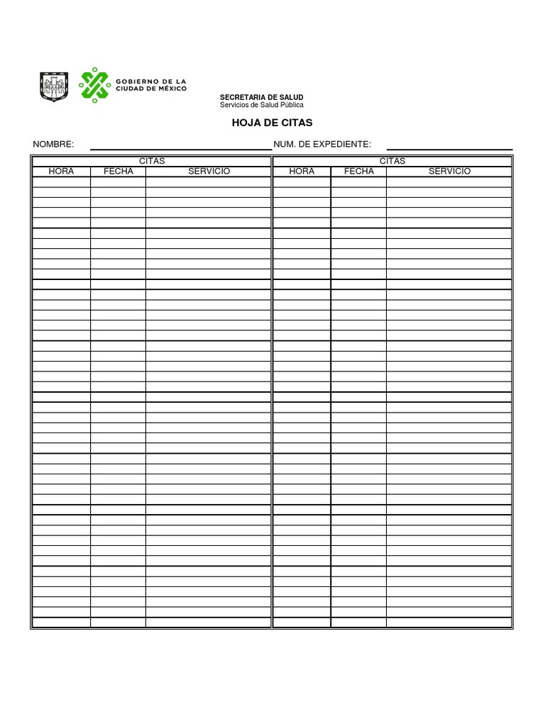 Hoja Citas PDF | PDF