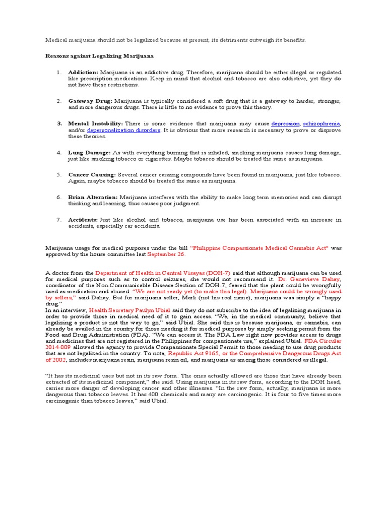 Reasons Against Legalizing Marijuana | Download Free PDF | Cannabis ...
