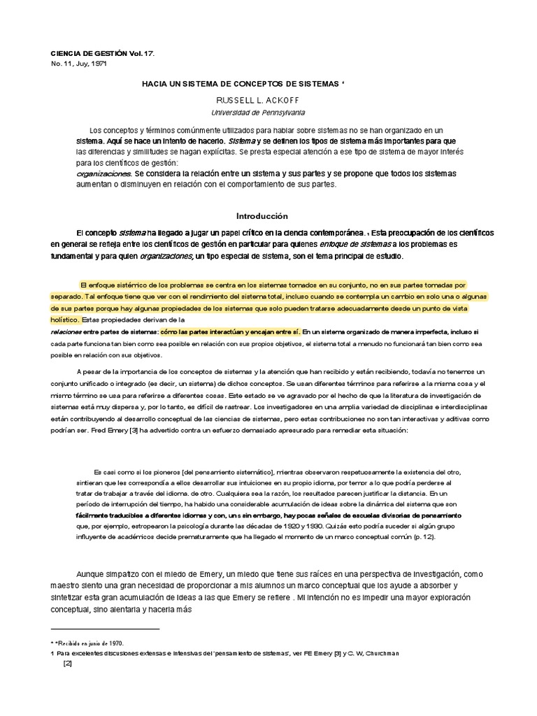 Ackoff Towards - En.es | PDF | Sistema | Comportamiento