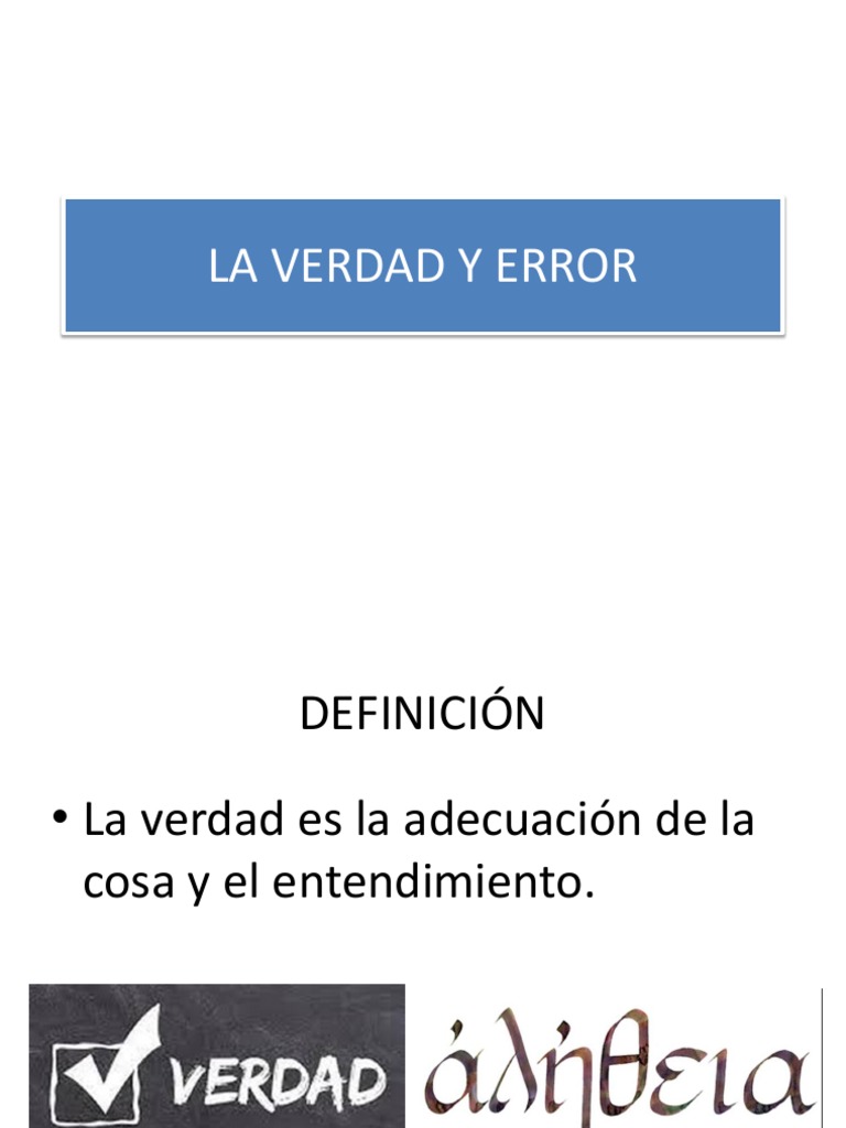 La Verdad y El Error | PDF | Verdad | Teorías filosóficas