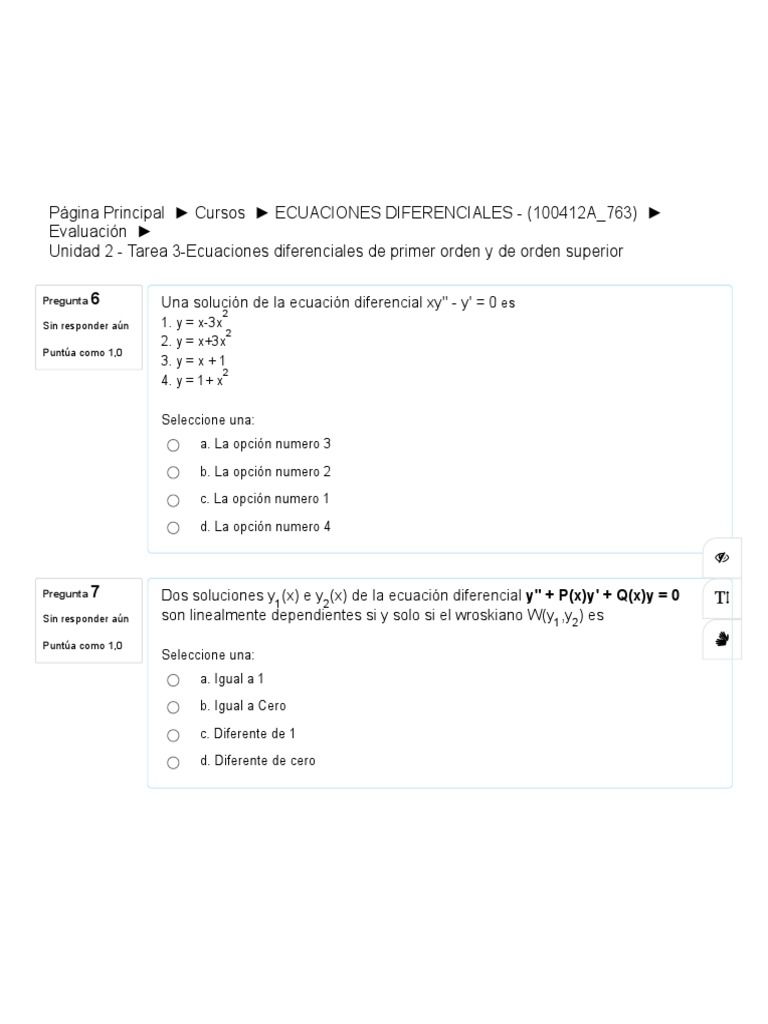 Examen EDO 2 | PDF | Ecuaciones diferenciales | Ecuaciones