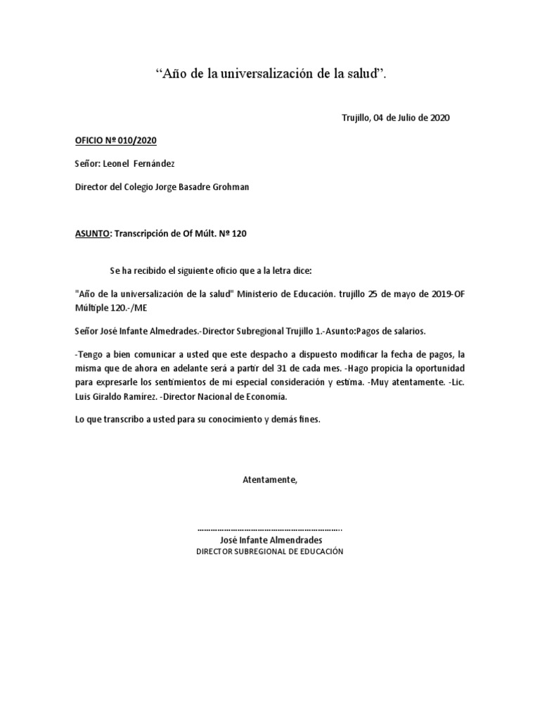 Oficio de Transcripcion | PDF