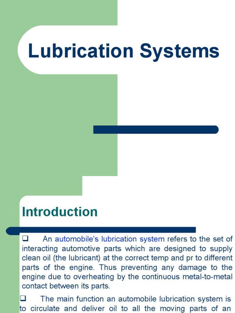Car Lubrication System Overview | PDF | Lubricant | Internal Combustion ...
