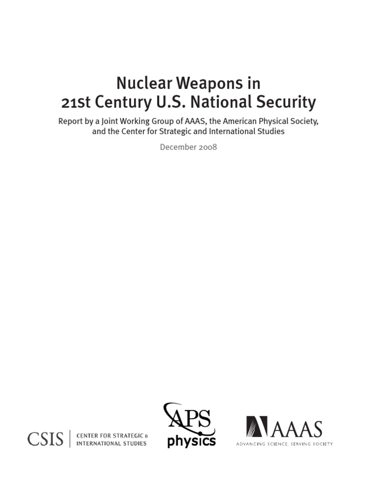 Nuclear Weapons in 21st Century U.S. National Security | PDF | Nuclear ...