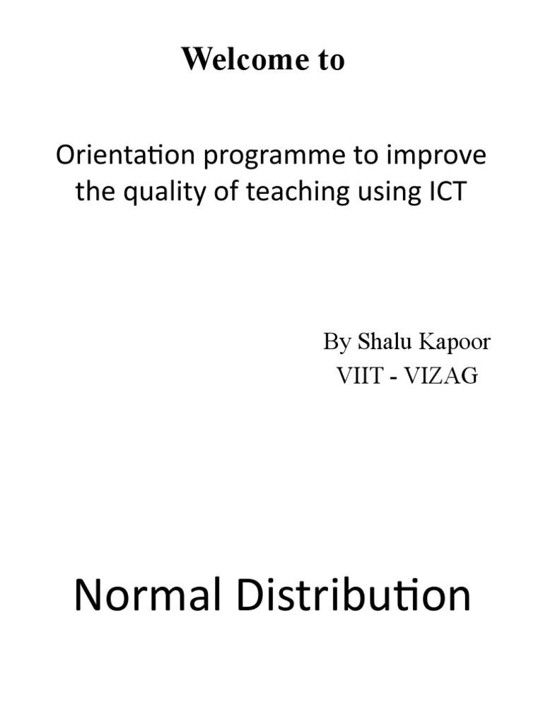 Orientation Programme To Promote Use of ICT | PDF | Normal Distribution ...