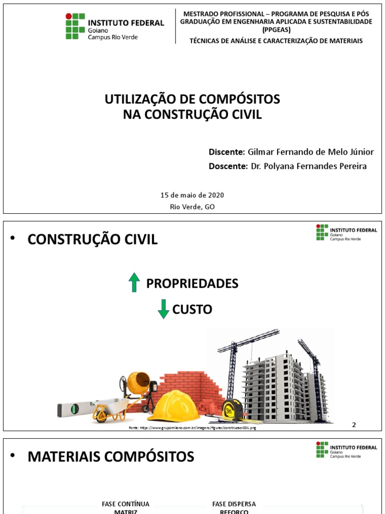 Uso de Compósitos Na Construção Civil | PDF | Material composto ...
