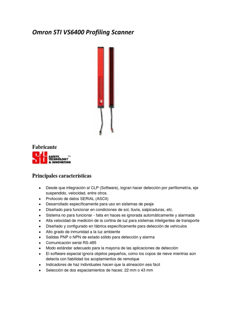 Manual Omron STI VS6400 Profiling Scanner (Cortina Óptica) | Descargar ...