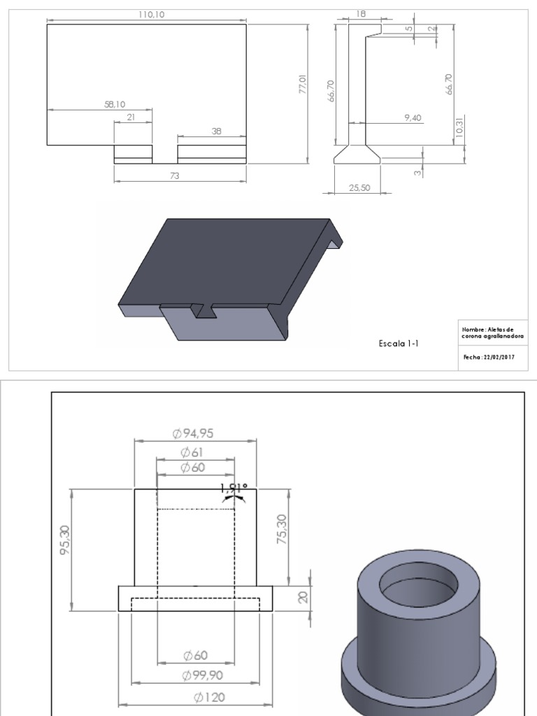 Planos para Fabricación de Piezas Mecánicas en El Área Indutrial ...