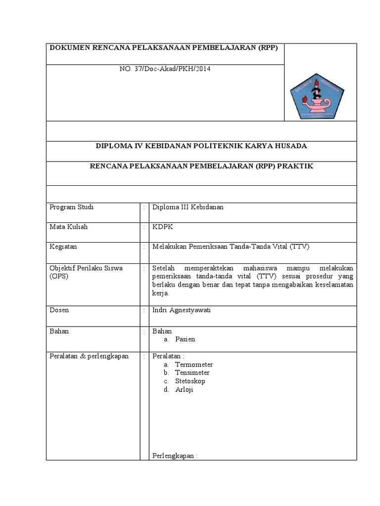 RPP TTV KDPK-LAPORAN-COACING-kebidanan | PDF | Pengembangan Diri | Sains & Matematika