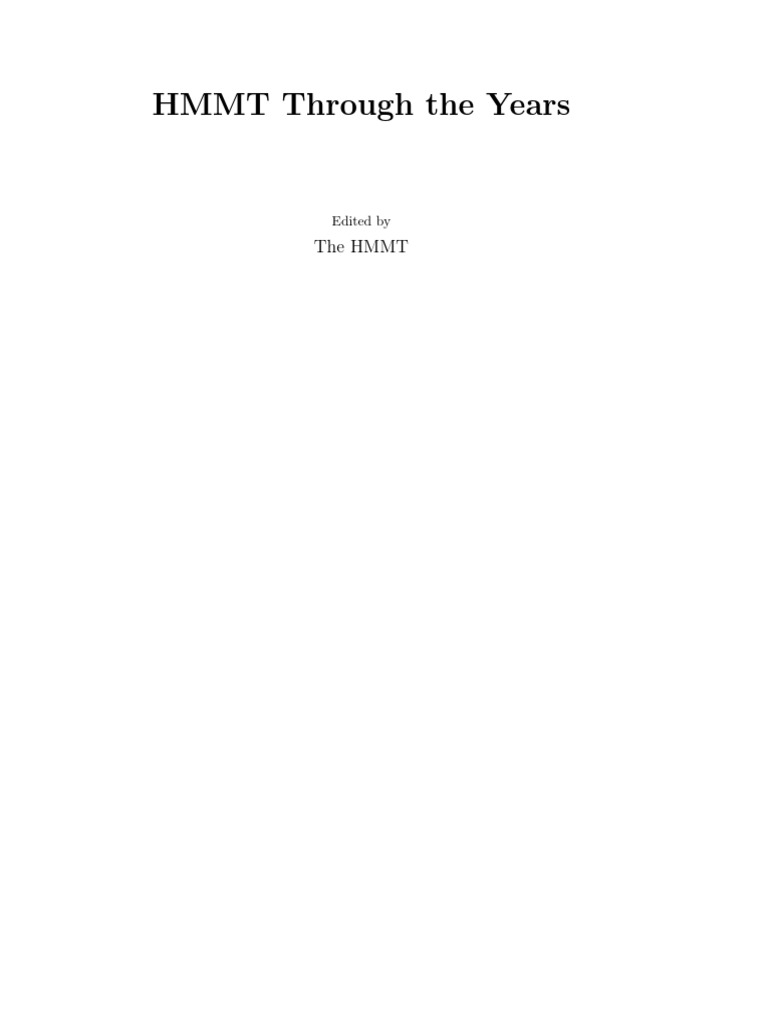 HMMT Through The Years | PDF | Area | Square Root