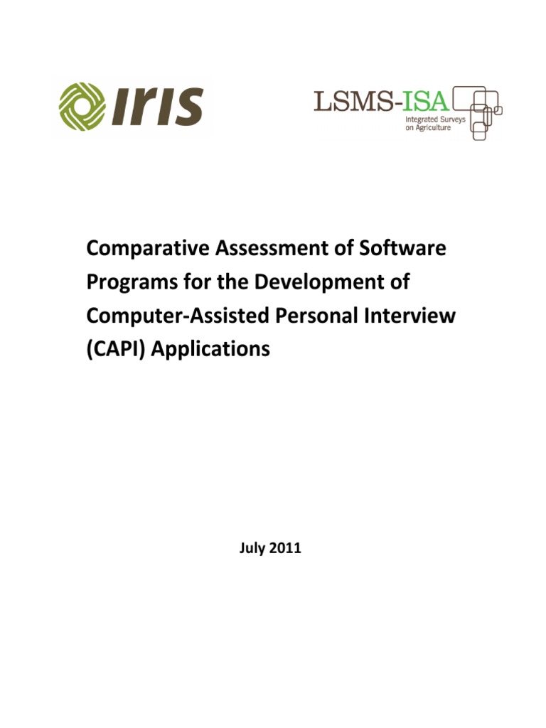 CAPI Software Assessment Main Report PDF | PDF | Computer Programming ...