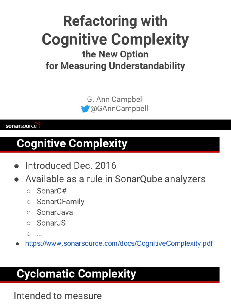 Refactoring With: Cognitive Complexity | PDF | Control Flow | Theoretical Computer Science