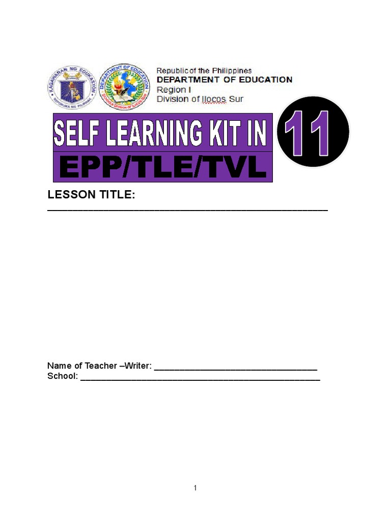 Template For Self Learning Kit | PDF | Multiple Choice | Educational ...