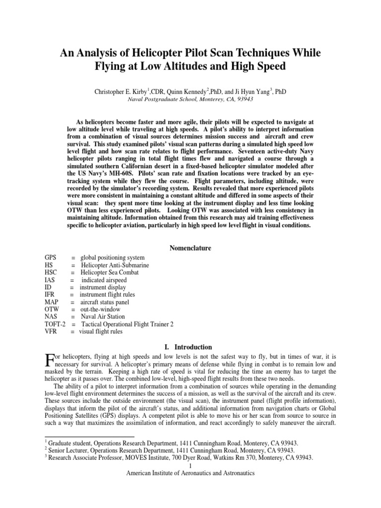 Visual Scan Patterns of Experienced and Inexperienced Helicopter Pilots ...