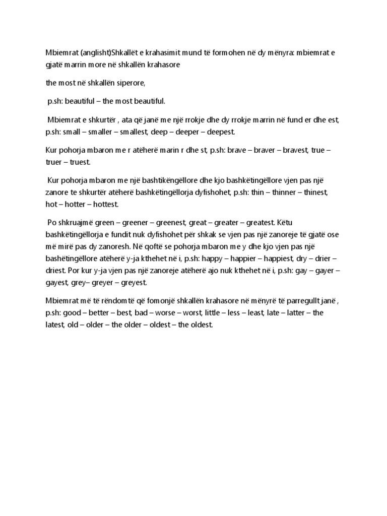 Mbiemrat Ne Gjuhen Angleze | PDF