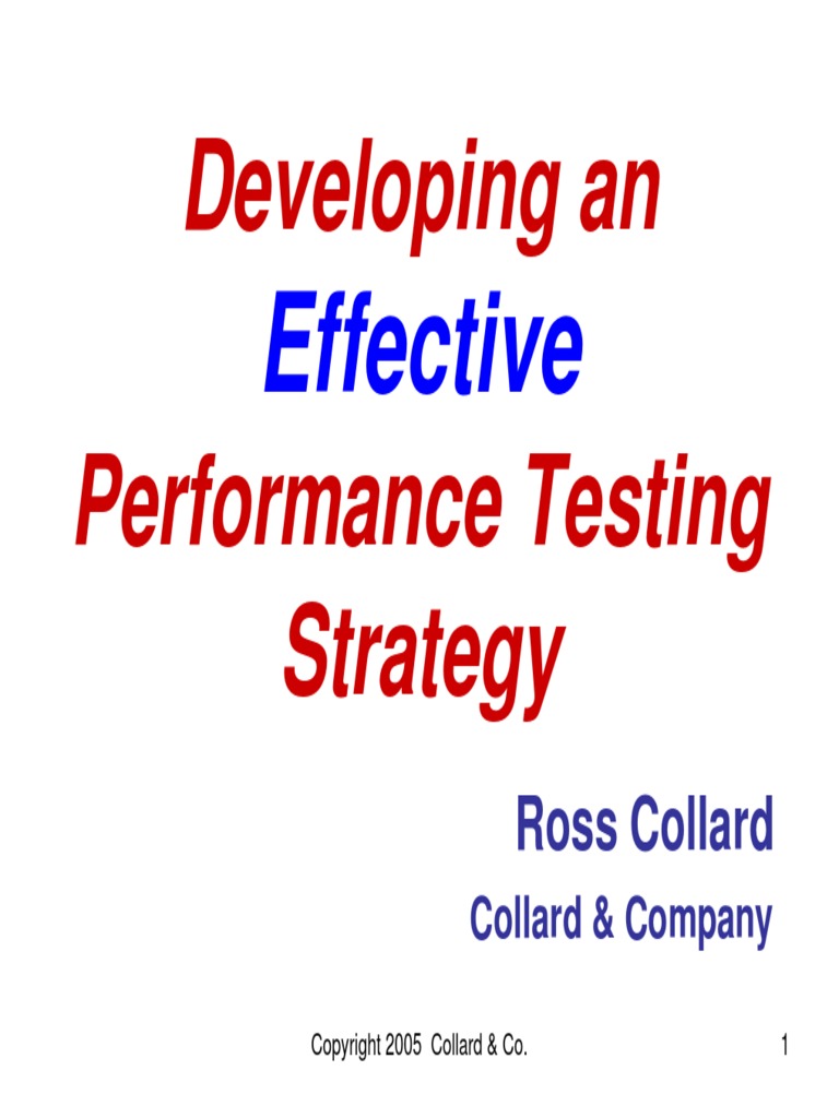 Developing An Performance Testing Strategy: Effective | PDF | World ...