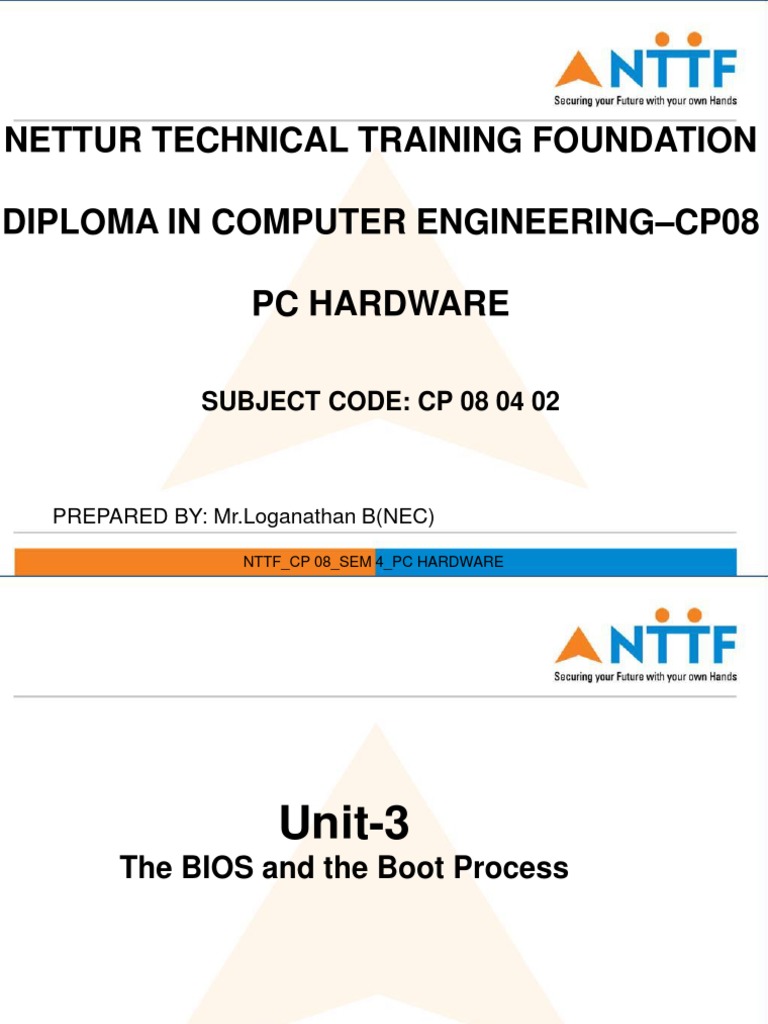 Nettur Technical Training Foundation Diploma in Computer Engineering - CP08 PC Hardware | PDF ...