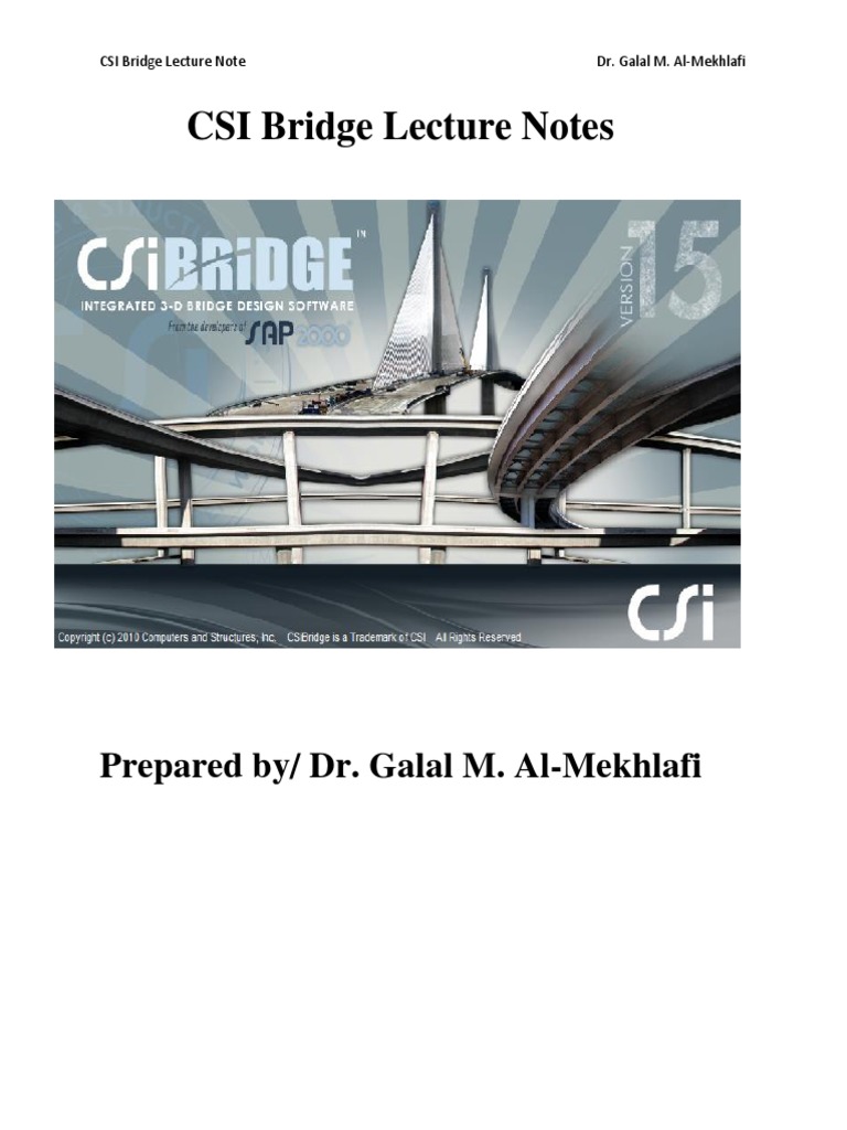 Csi Bridge Notes | PDF | Bridge | Prestressed Concrete