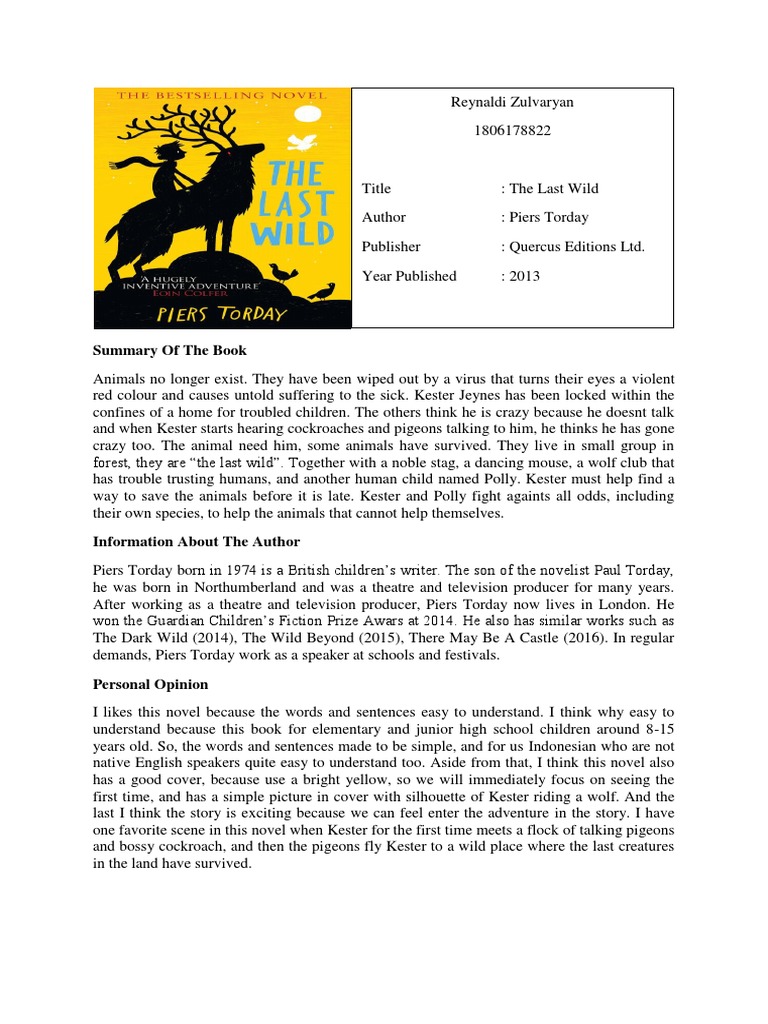 Book Review The Last Wild by Piers Torday PDF | PDF