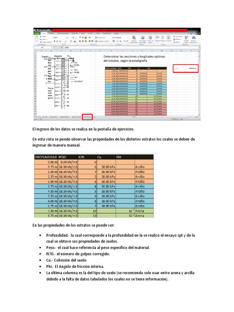 Guia Basica Planilla Tubulones | PDF
