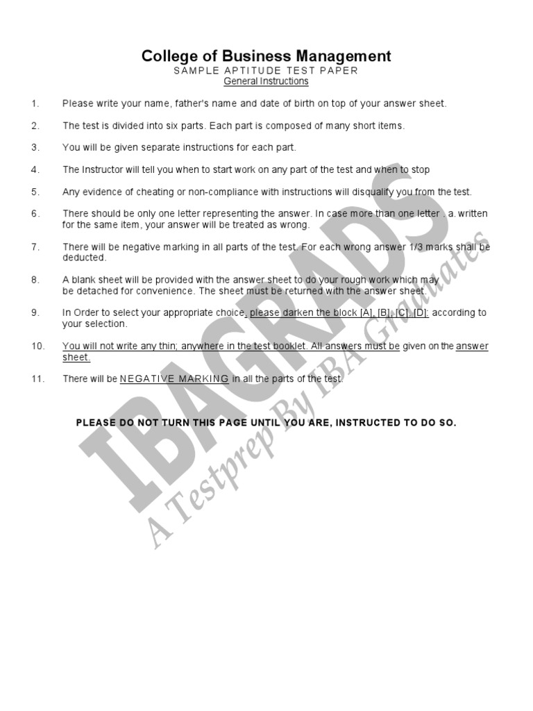 CBM Sample Test Paper | PDF | Test (Assessment)