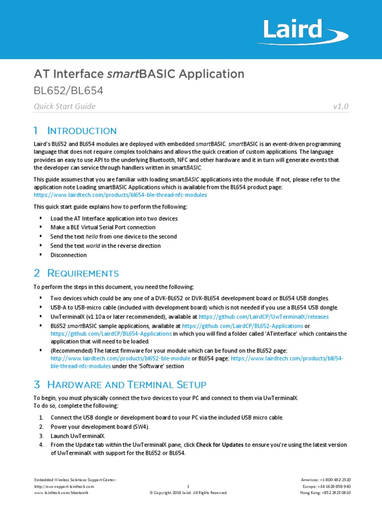 (3º) AT Interface Quick Start Guide v1_0 | PDF | Usb | Application ...