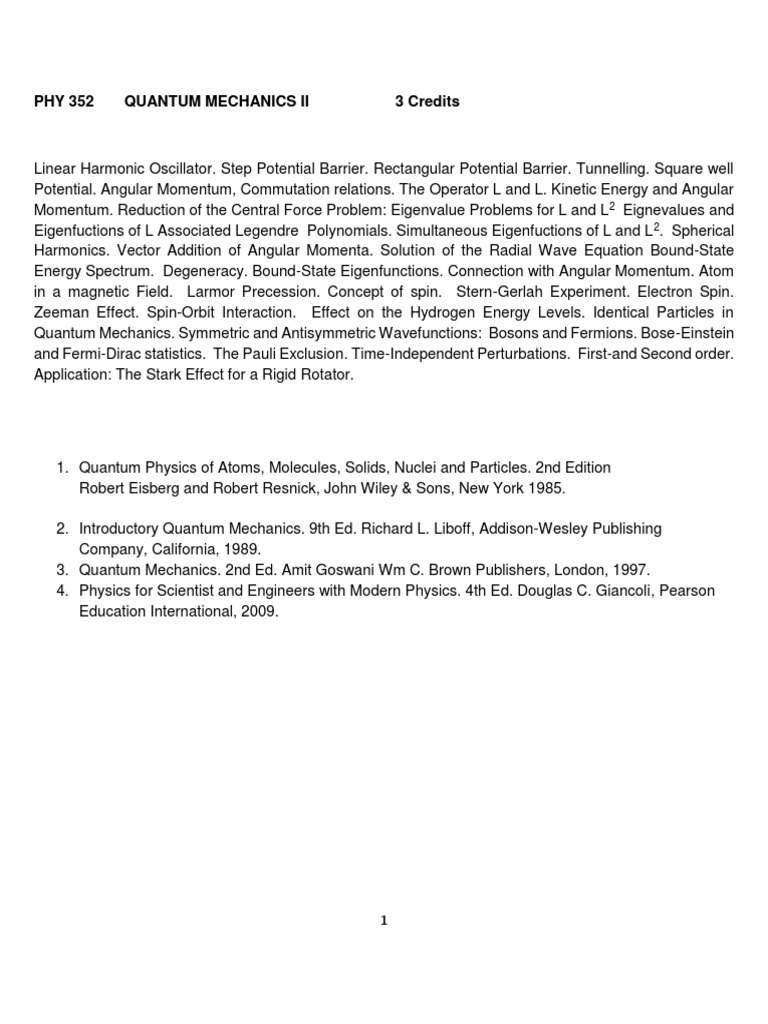 2018 Quantum II Lecturer Notes | PDF | Spin (Physics) | Atomic Orbital