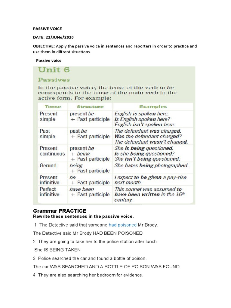 Mastering Passive Voice in English | PDF | Law Enforcement | Crime ...
