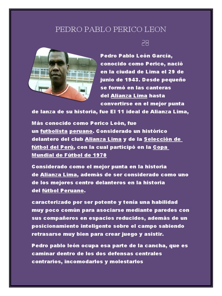 Perico León: Leyenda de Alianza Lima | PDF