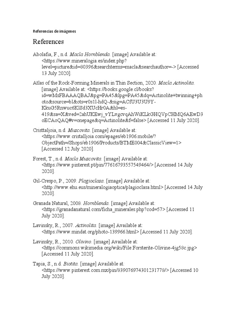 Image References for Mineralogy Studies | PDF | Classification Of ...