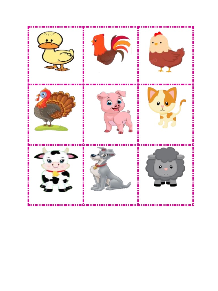 Bingo de Los Animales de La Granja | PDF