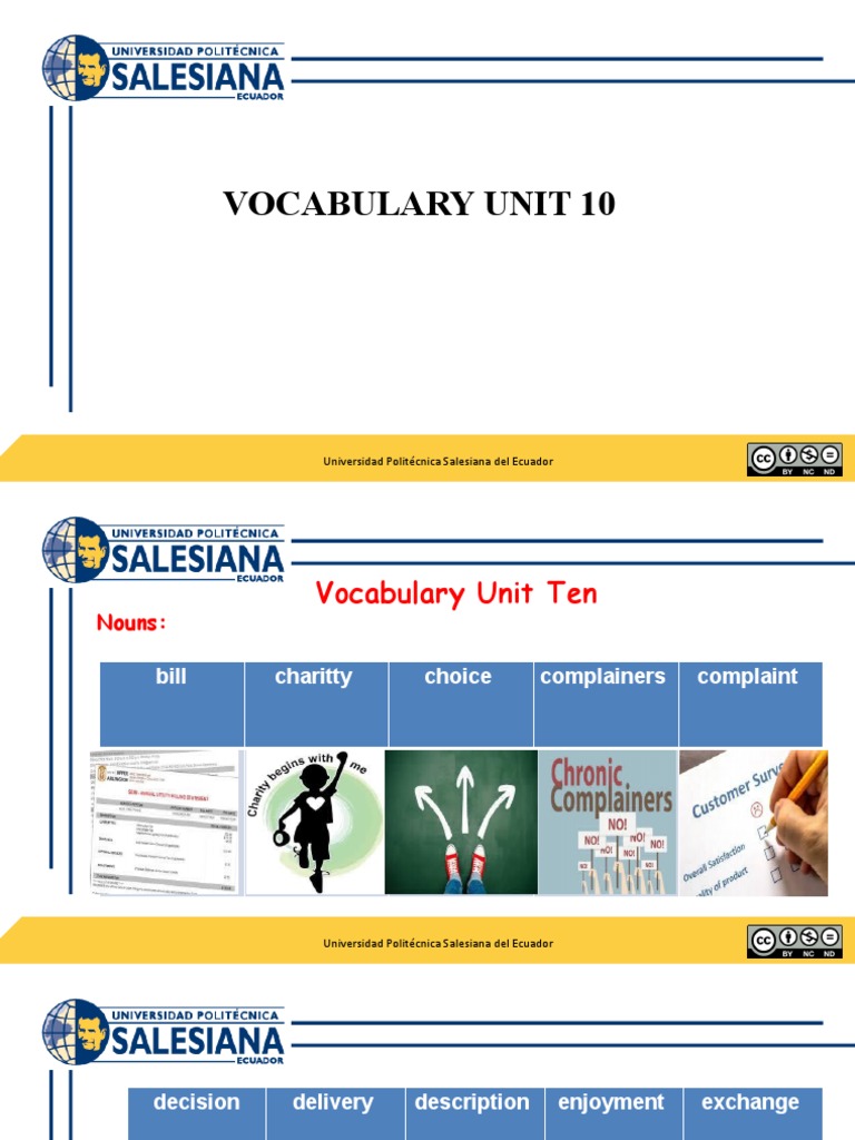 Vocabulary Unit 10: Universidad Politécnica Salesiana Del Ecuador | PDF ...