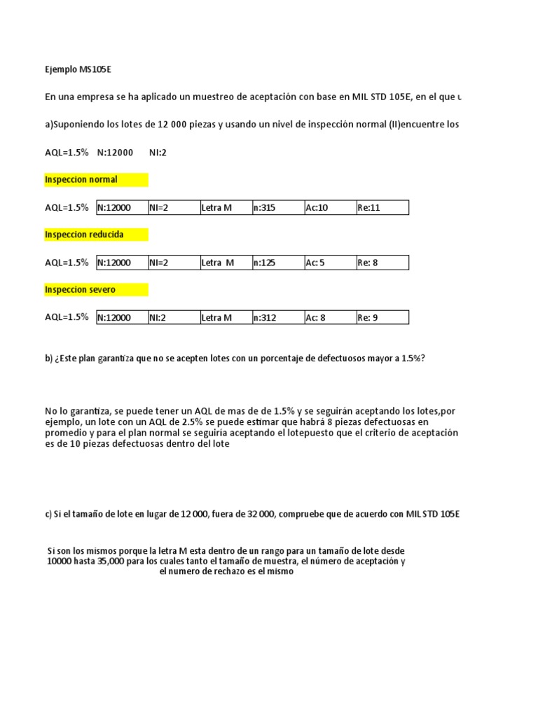 Military Standar 105 e | PDF