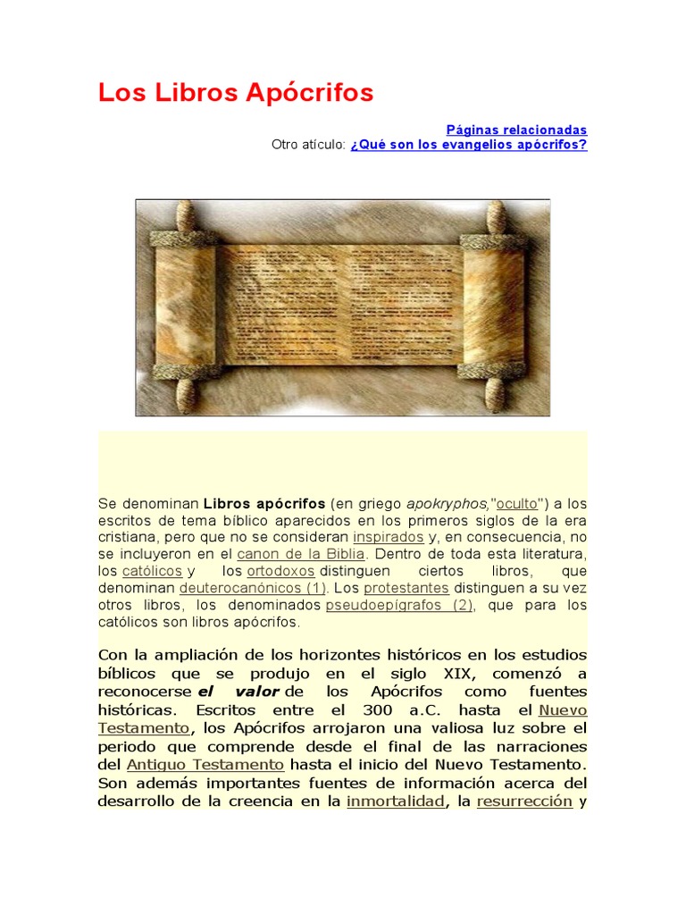 Los Libros Apócrifos | PDF | Biblia | Canon bíblico