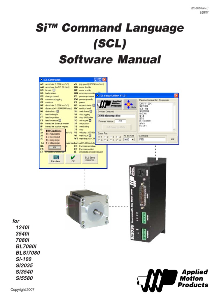 Si™ Command Language (SCL) Software Manual: For 1240I 3540I 7080I ...