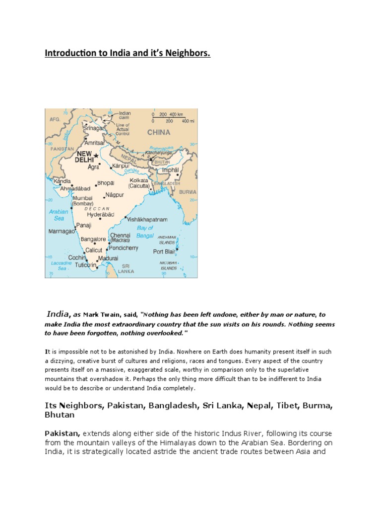 Introduction To India and It's Neighbors | PDF | Asia | Himalayas