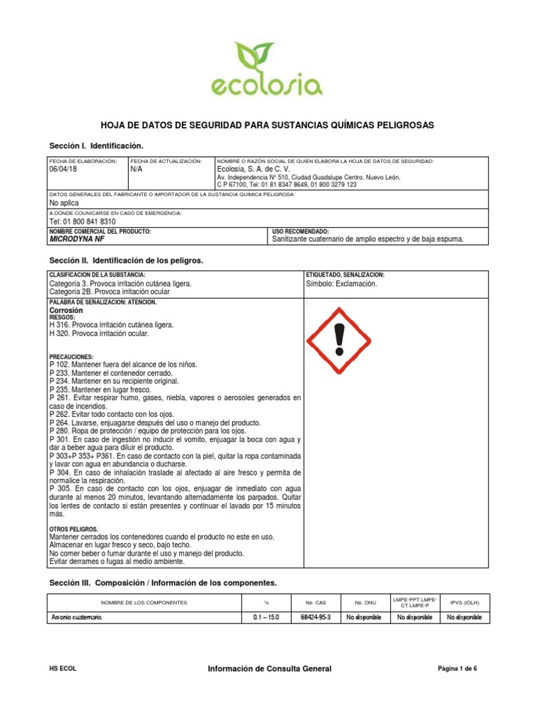 Guía de seguridad para el uso de Microdyna NF | PDF | Reanimación ...