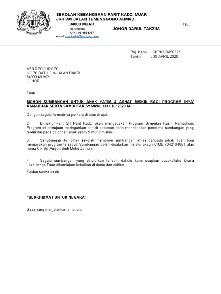 Sumbangan Ihya Ramadhan | PDF