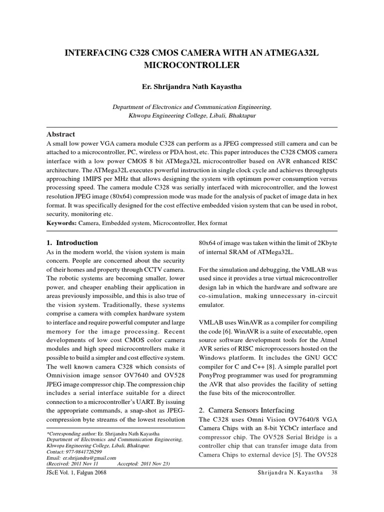 Interfacing CMOS Camera With ATMega | PDF | Microcontroller ...
