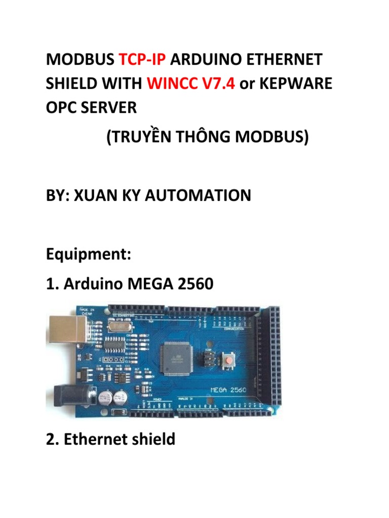 Modbus Arduino Ethernet Shield With Or Kepware Opc Server (Truyền Thông ...