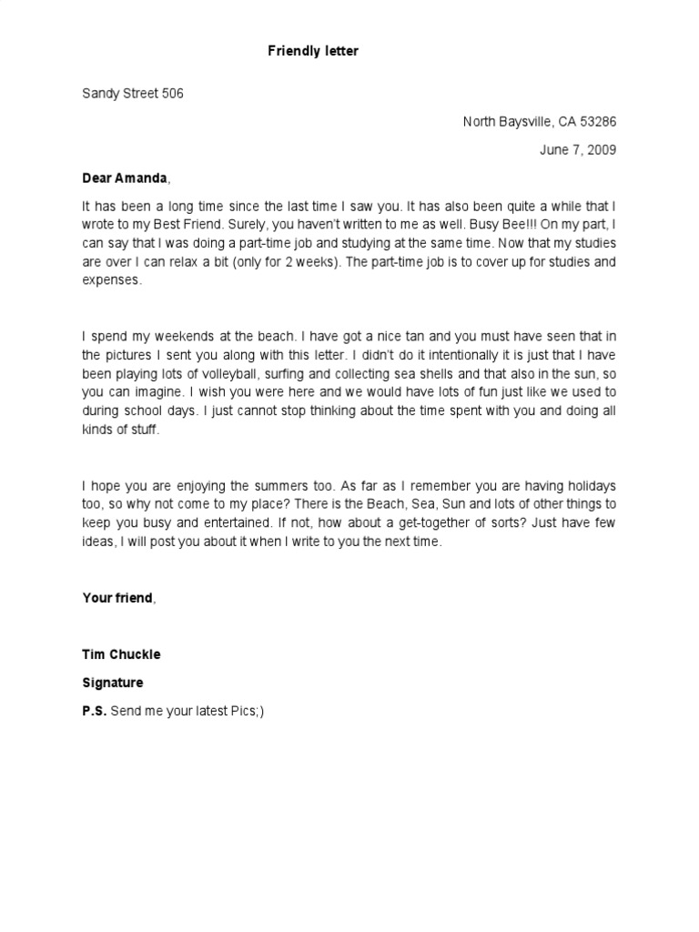 Friendly Letter PDF | PDF
