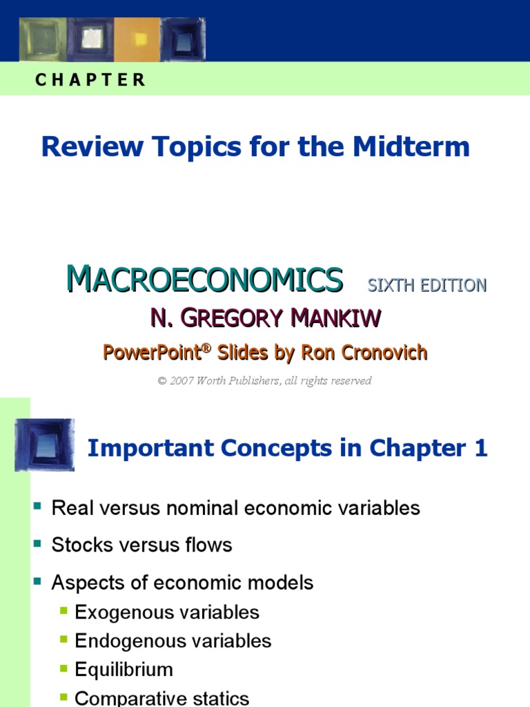 Mankiw 6e 01 Introduction Pdf Demand For Money Macroeconomics